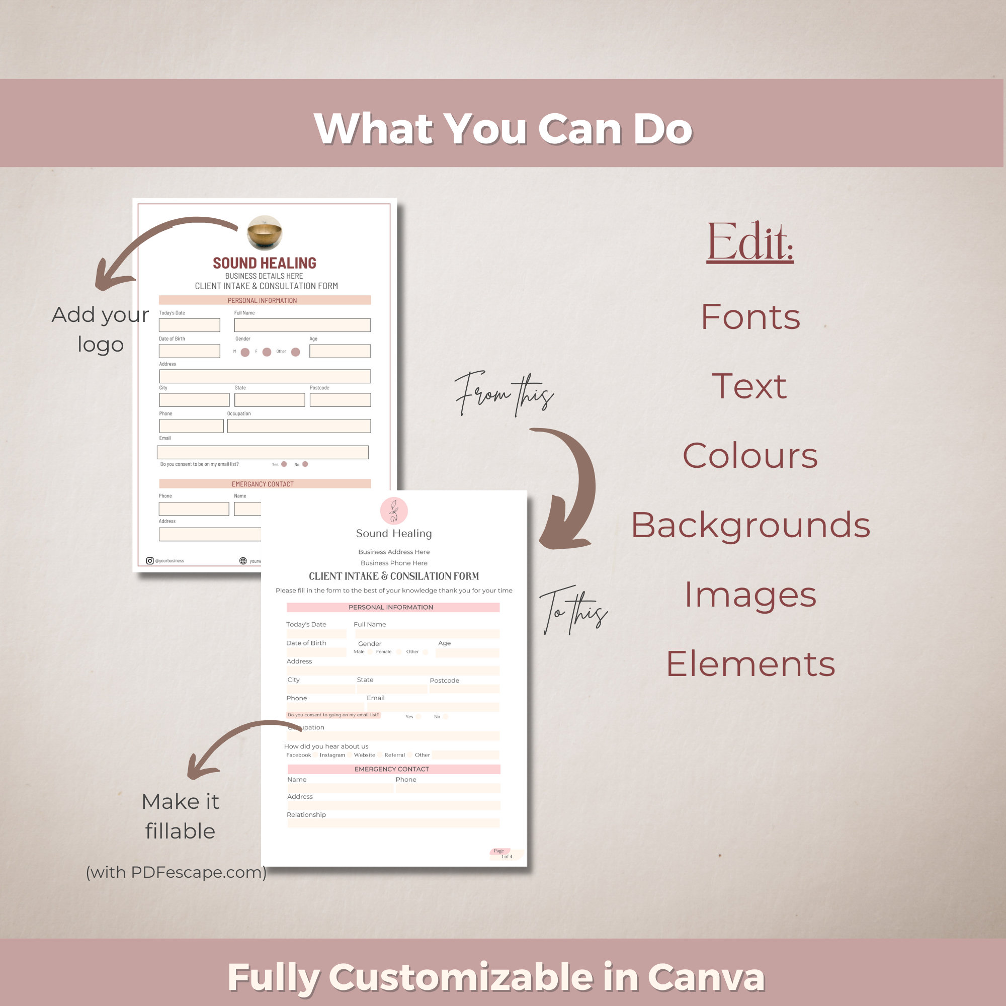 Sound Healing Client Intake, Consent, Waiver Forms, Welcome Pack, Sound ...