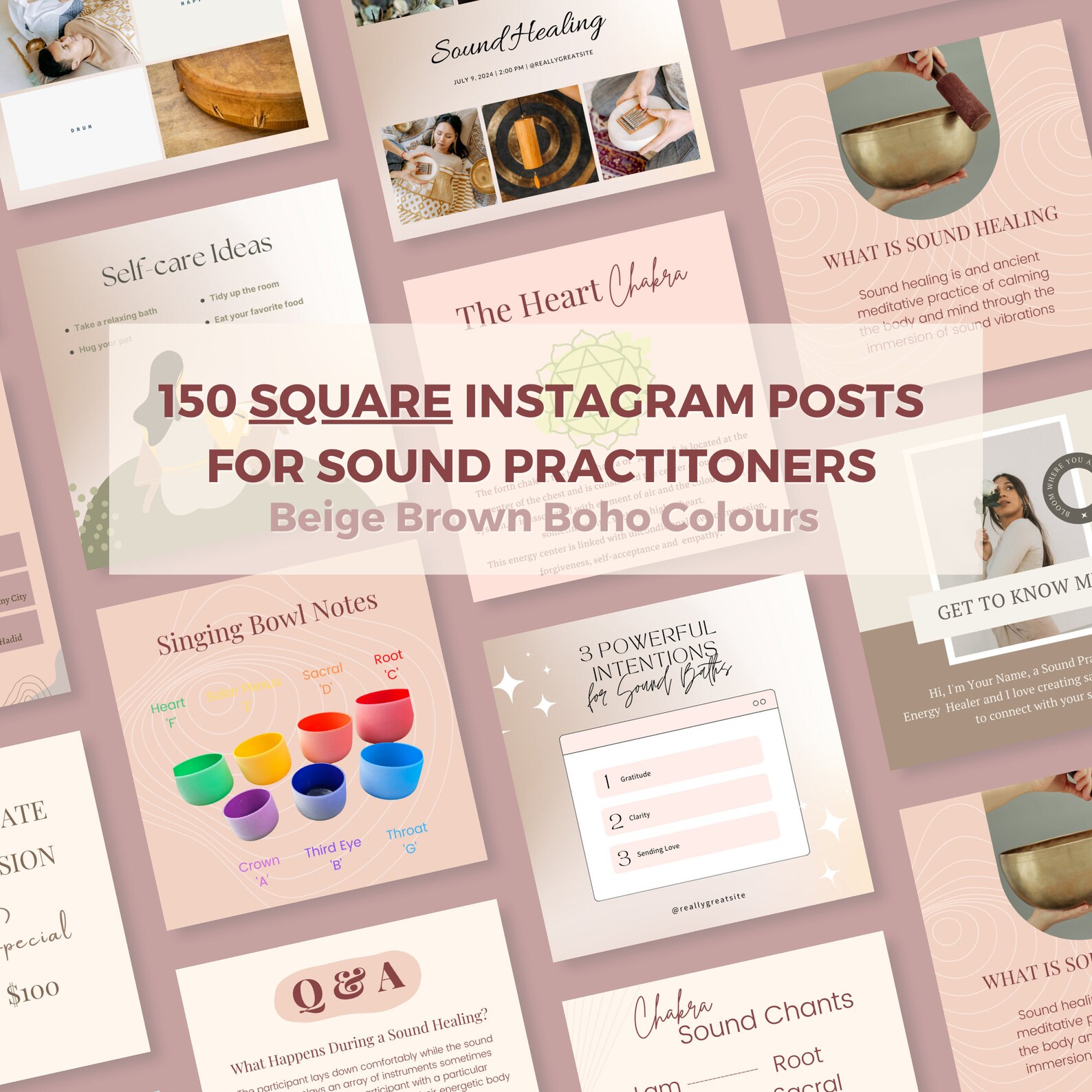 Sound Healing Instagram Post Templates, Sound Healing Marketing, Sound ...