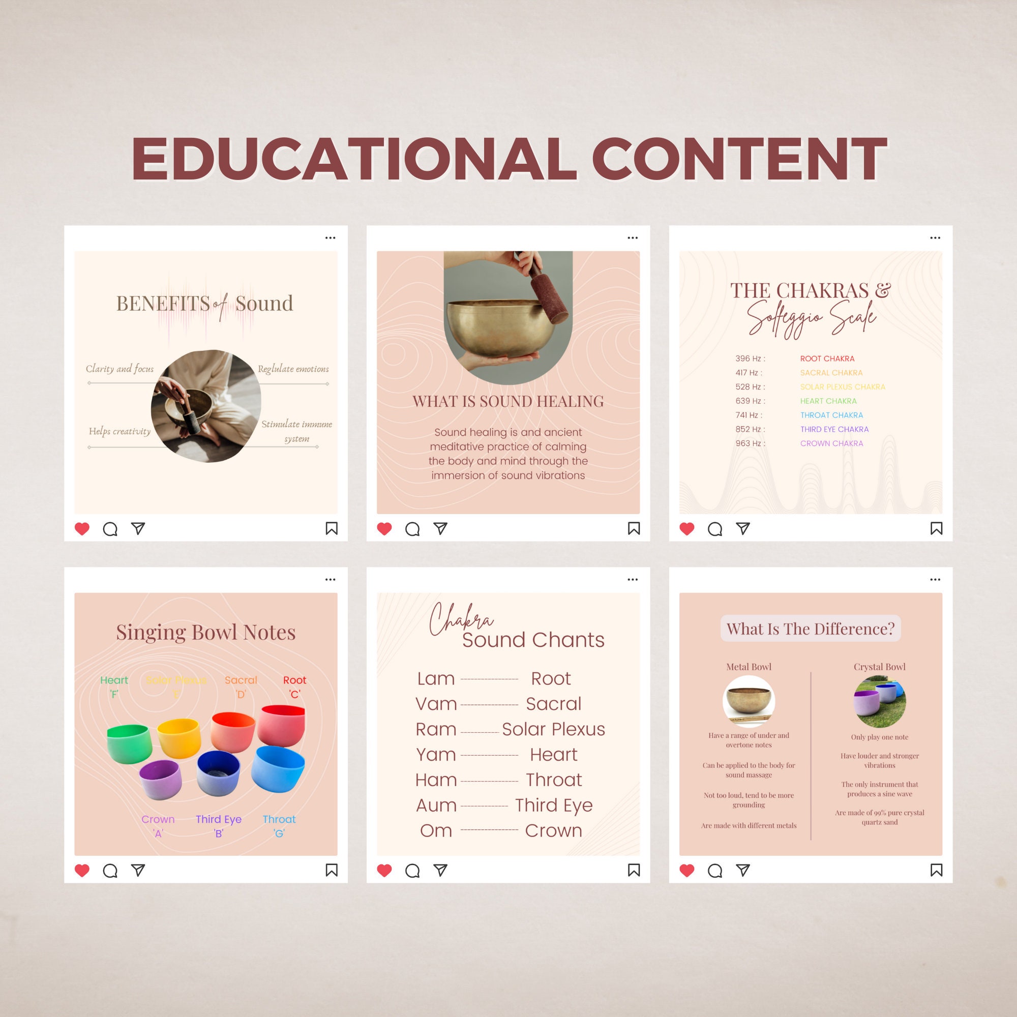 Sound Healing Instagram Post Templates, Sound Healing Marketing, Sound ...