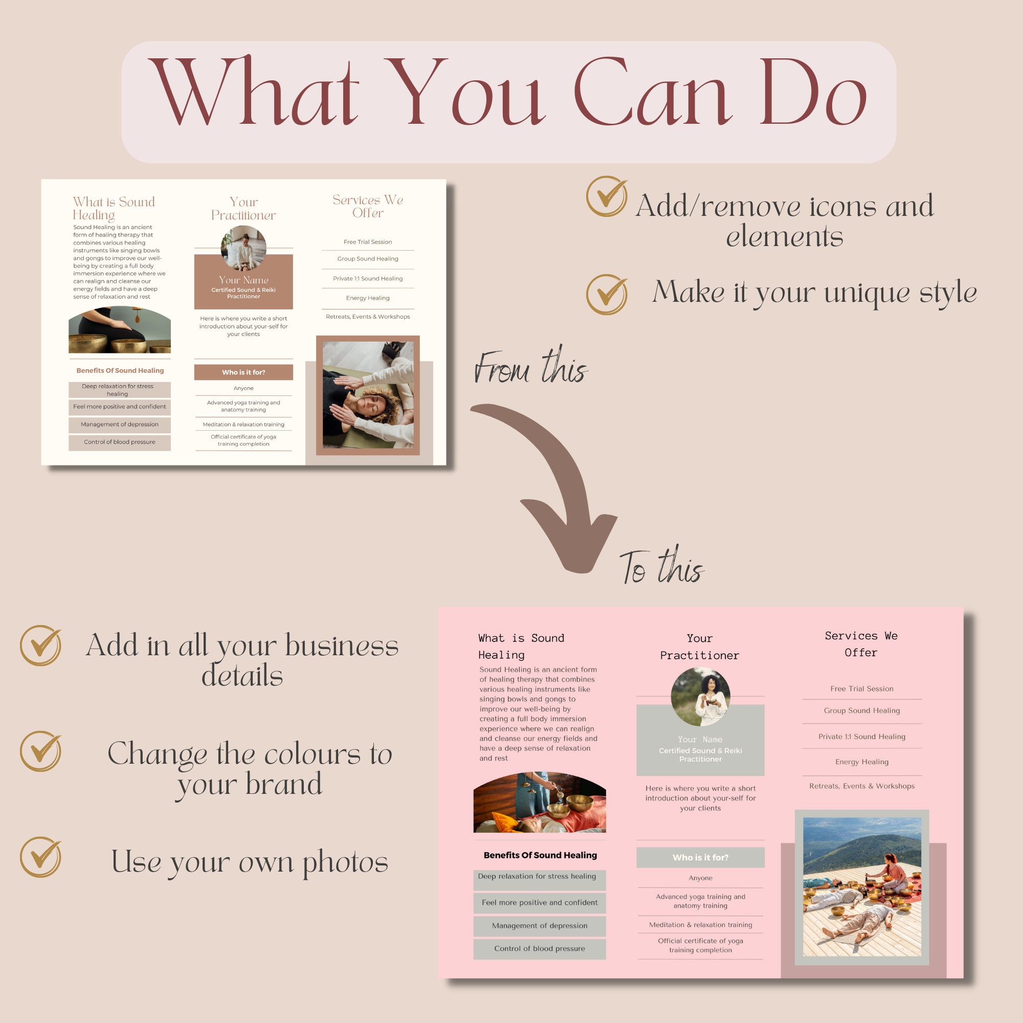 Sound Healing Brochure, Sound Healing Template, Sound Healing Printable ...