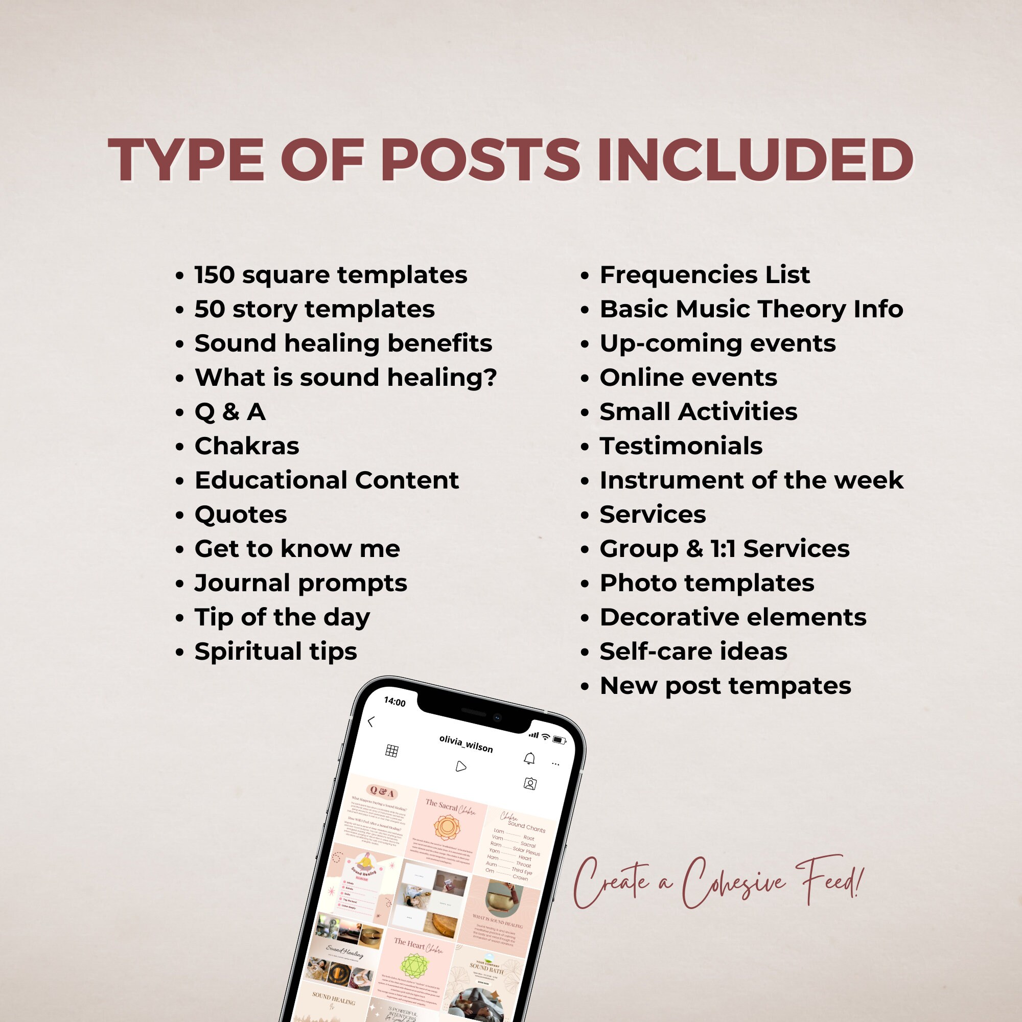 Sound Healing Instagram Post Templates, Sound Healing Marketing, Sound ...