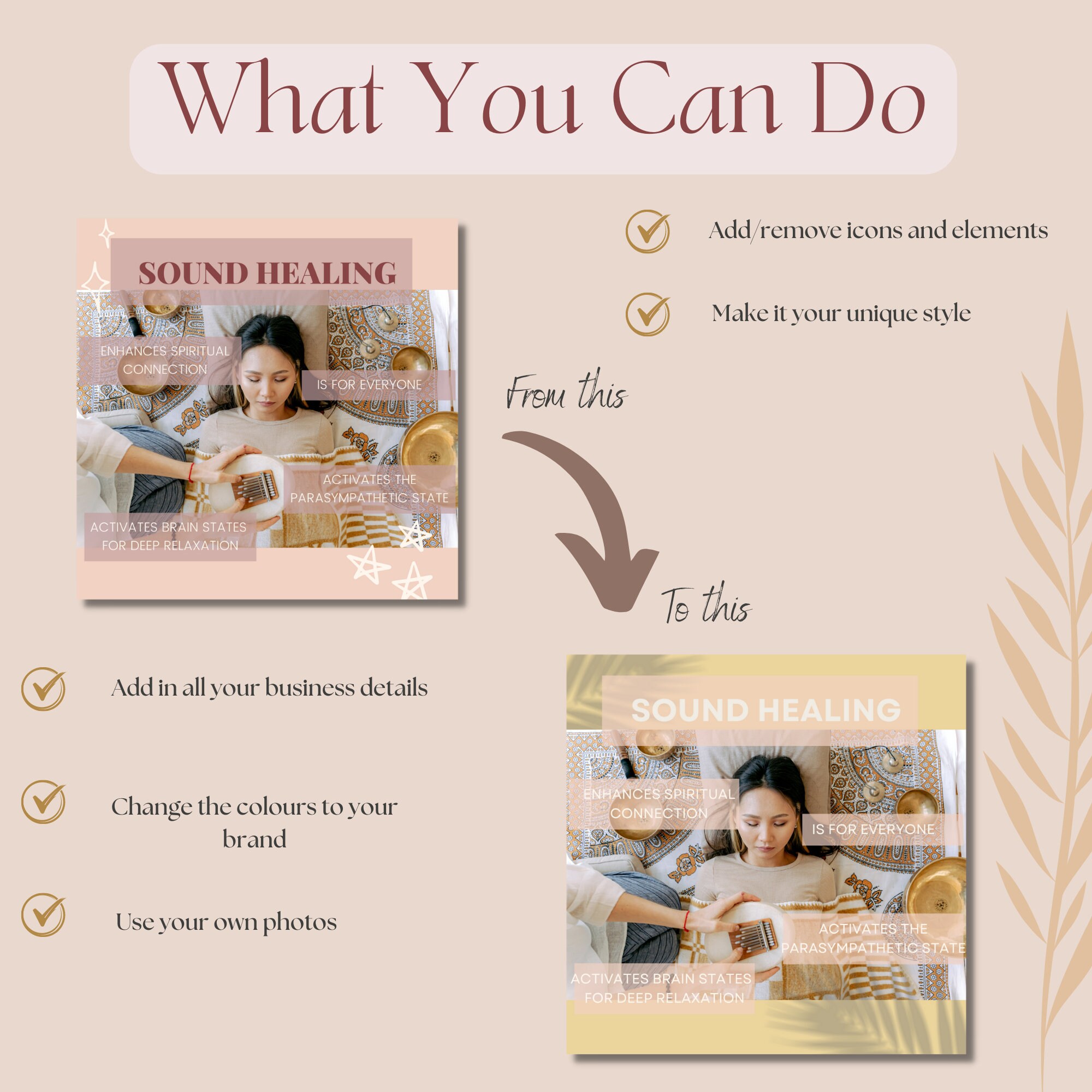 Sound Healing Instagram Post Templates, Sound Healing Marketing, Sound ...