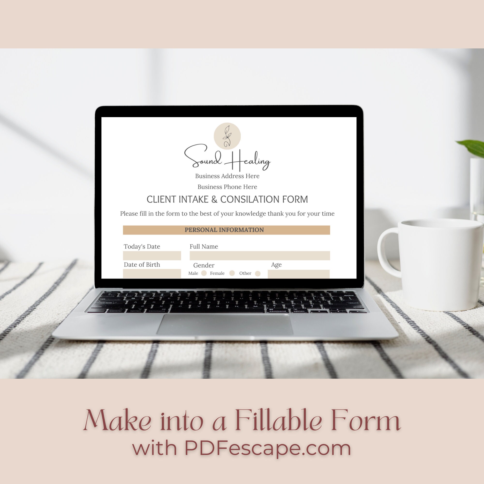 Sound Healing Client Intake Forms, Sound Healing Printable, Crystal ...