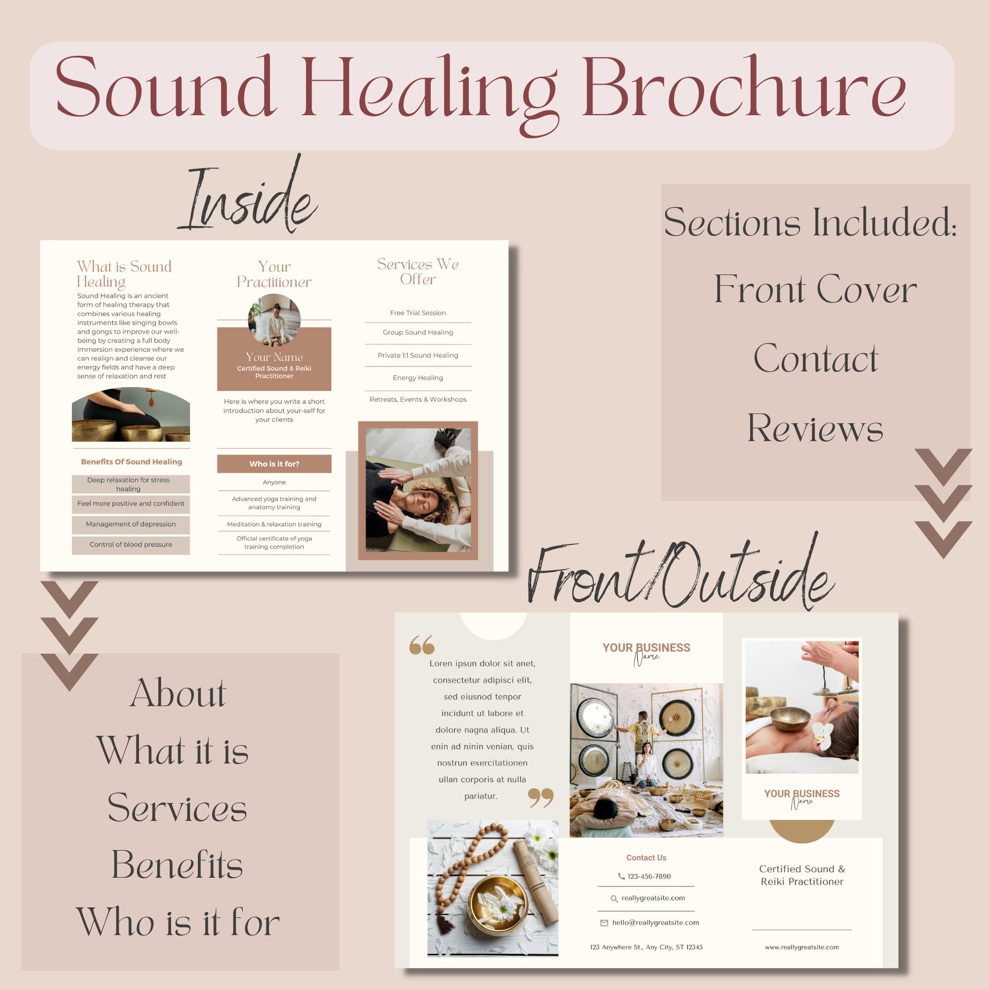 Sound Healing Brochure, Sound Healing Template, Sound Healing Printable ...