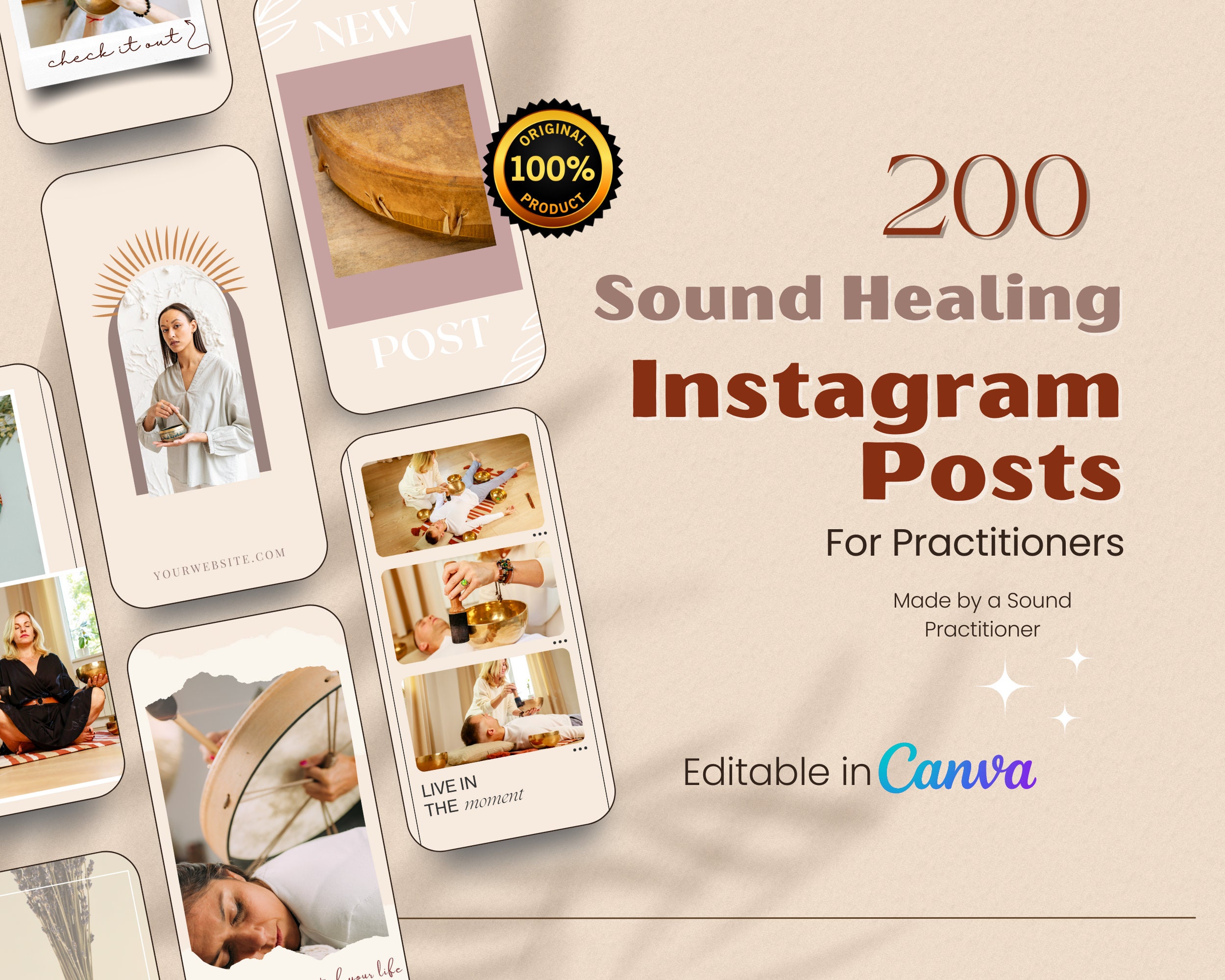 Sound Healing Instagram Post Templates, Sound Healing Marketing, Sound ...