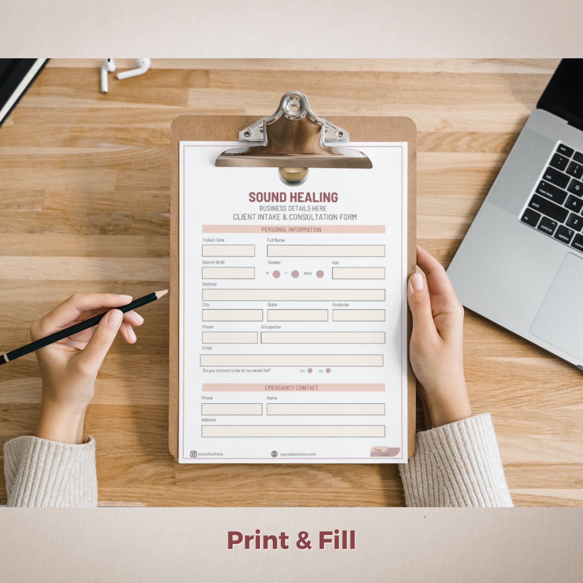 Sound Healing Client Intake, Consent, Waiver Forms, Welcome Pack, Sound ...