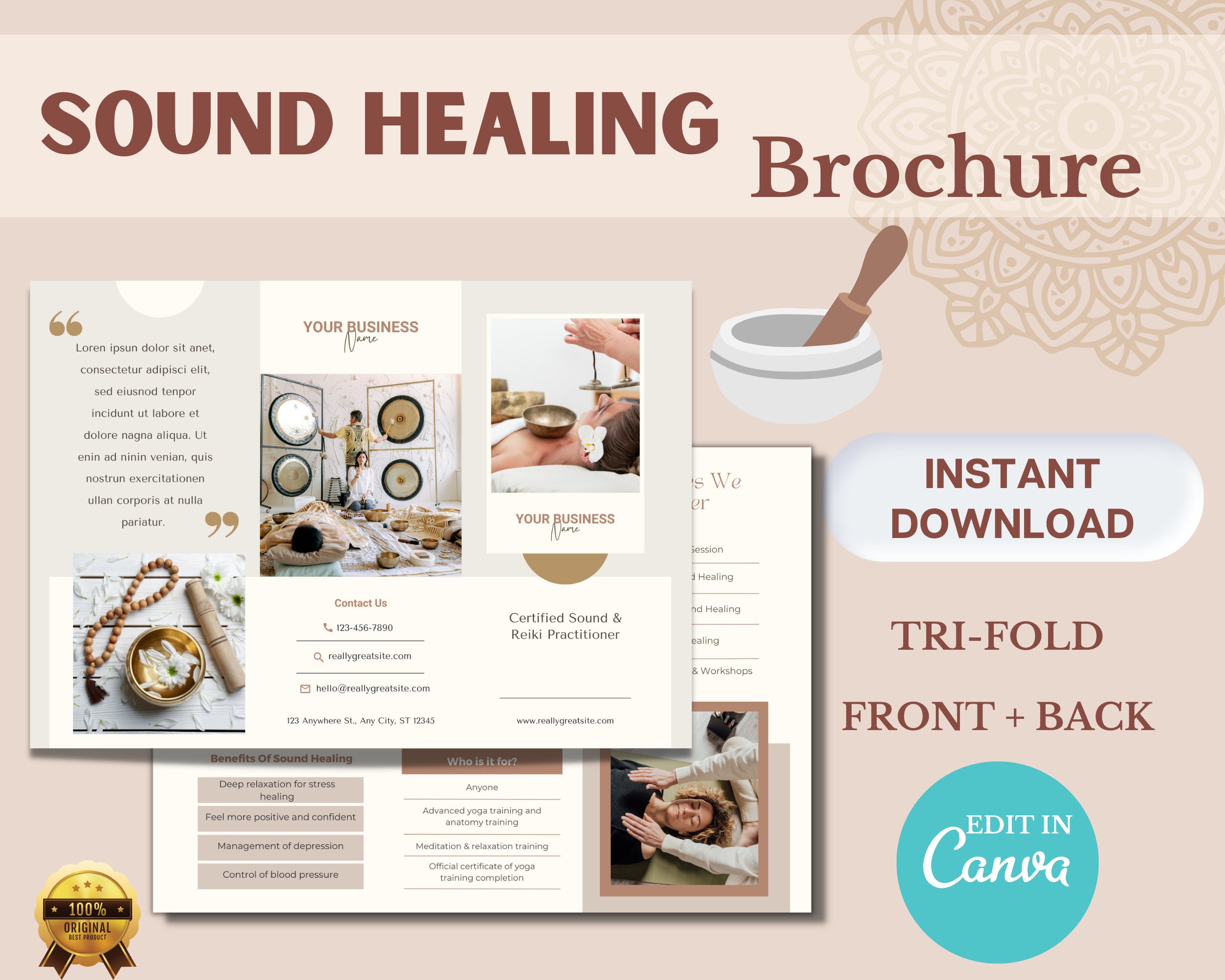 Sound Healing Brochure, Sound Healing Template, Sound Healing Printable ...