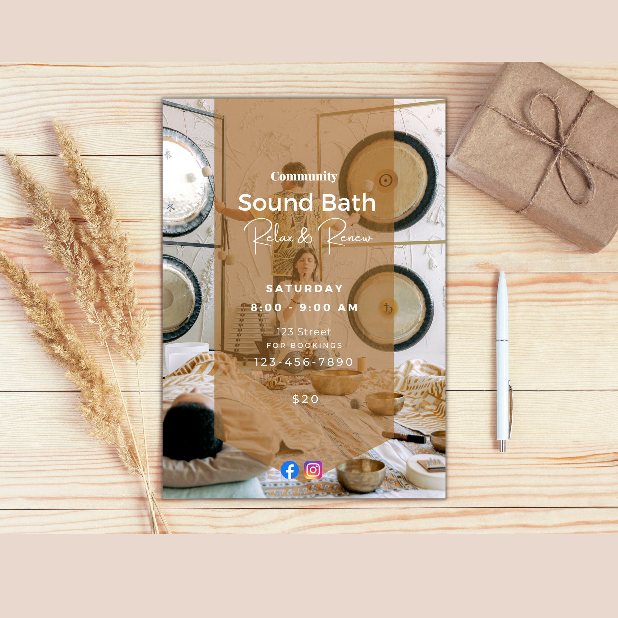 Sound Healing Flyers, Sound Healing Template, Sound Healing Printable ...