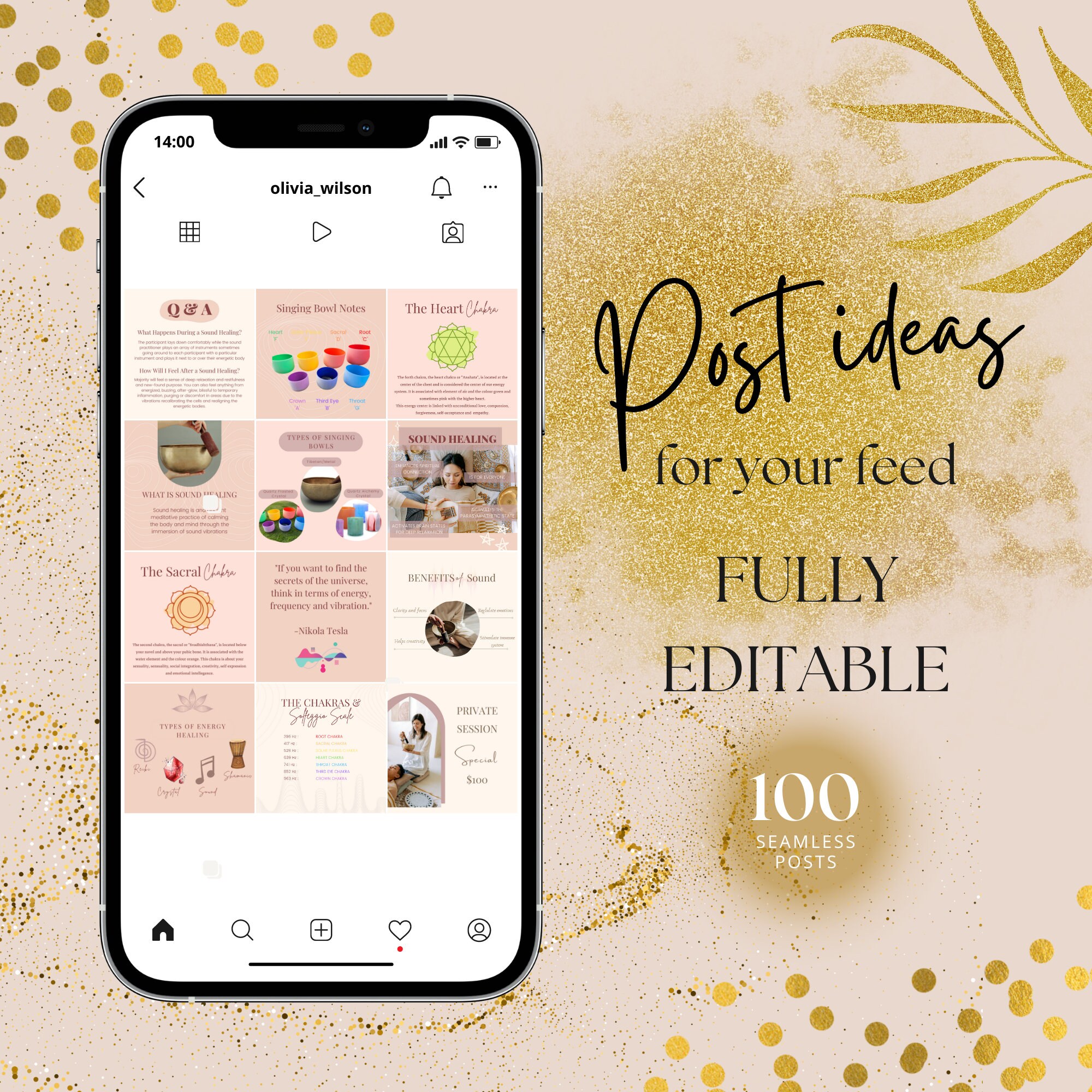 Sound Healing Instagram Post Templates, Sound Healing Marketing, Sound ...