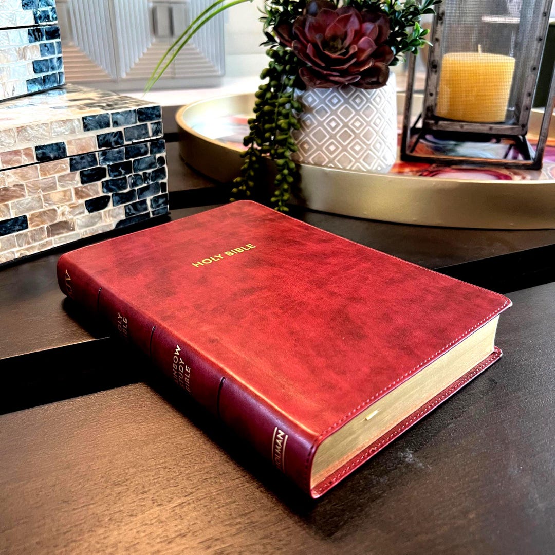 Laser-ready, Color-coded KJV Rainbow Study Bible, Leathertouch, Indexed ...