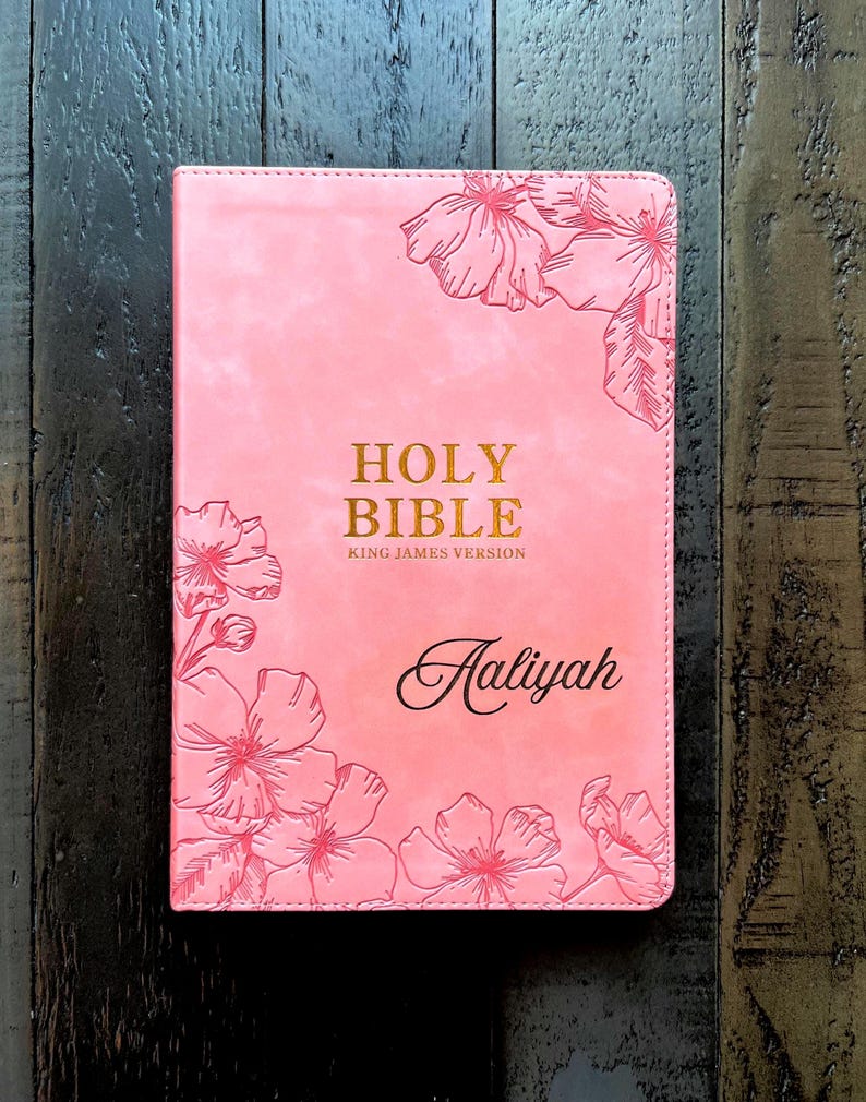 Personalized Soft Pink Leathertouch KJV Bible: Engrave a Name, Verse(s ...