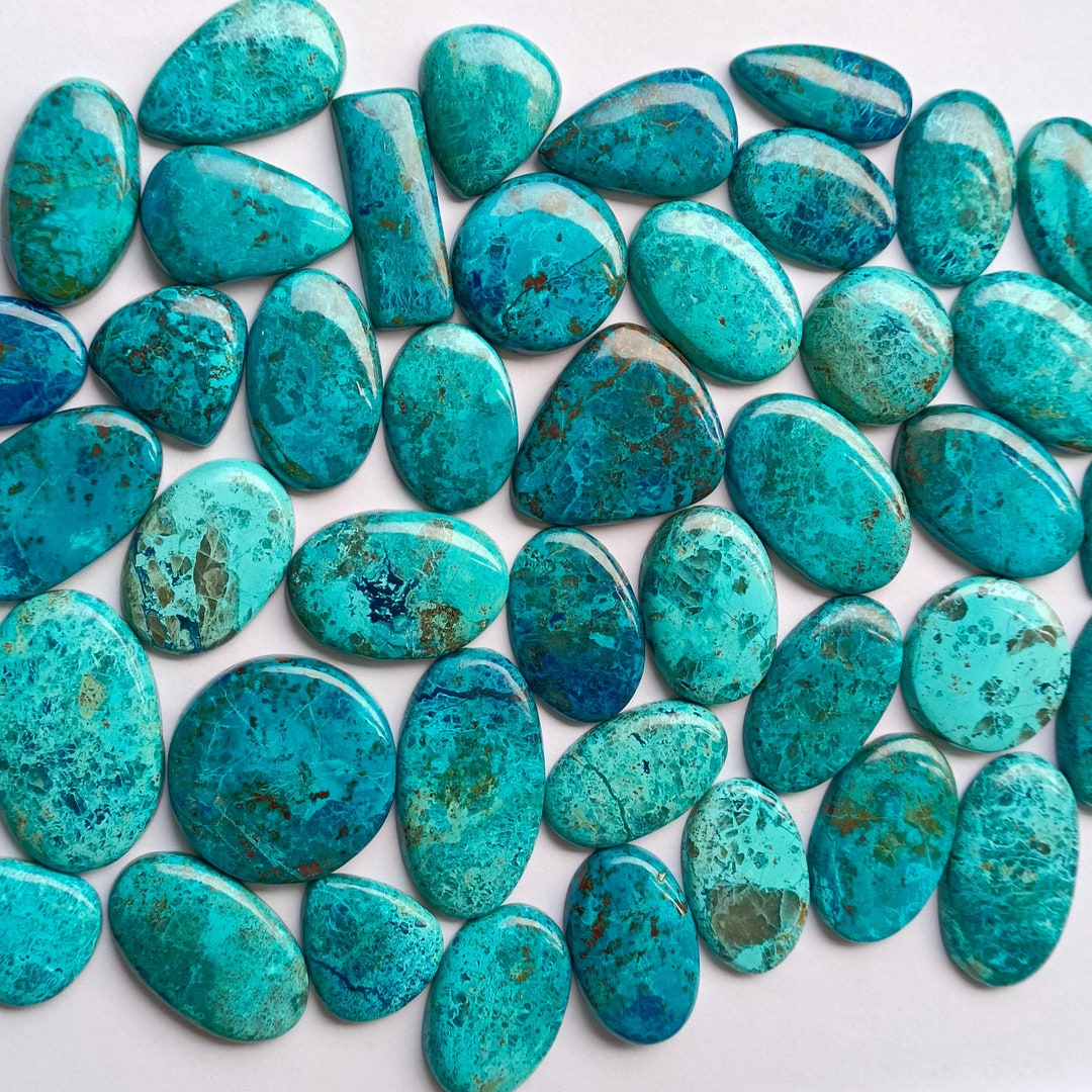 Shattuckite Azurite Cabochon Lot, Wholesale Azurite Loose Gemstone Lot Natural Shattuckite ...