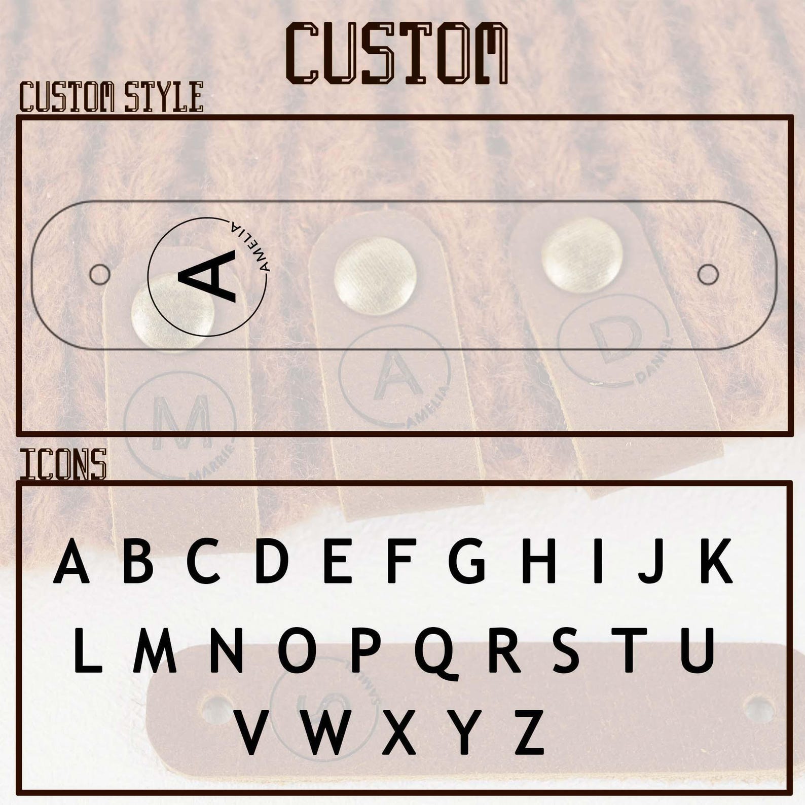 Personalized Letter Leather Label With Name, Custom Name Tag for ...