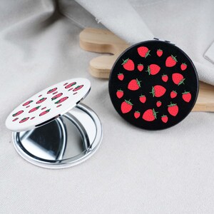 Cute Strawberry Pocket Mirror, Kawaii Compact Mirror for Girl, Woman ...