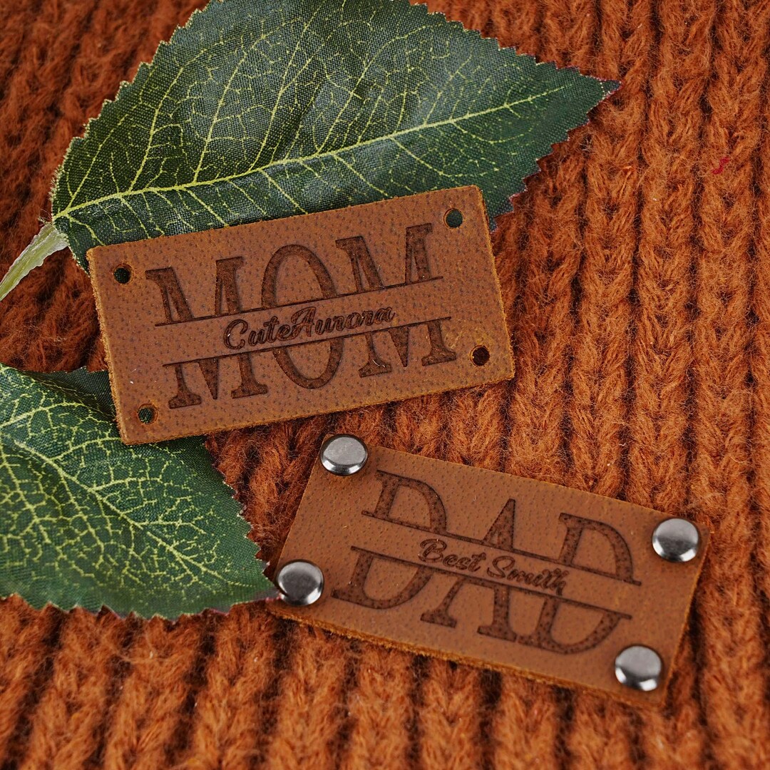 Personalized Family Leather Tags With Name, Winter Knitting Tags ...