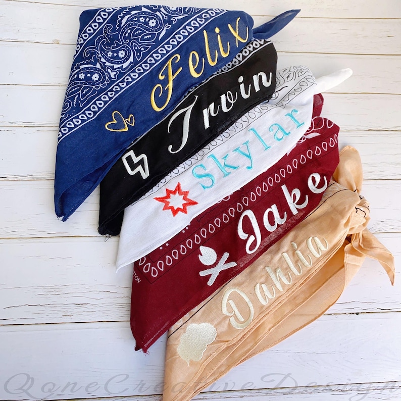 Custom Embroidered Name Bandana, Bandana for Bridesmaids, Bachelorette ...
