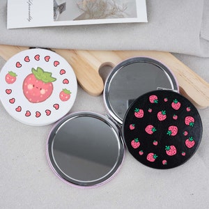 Cute Strawberry Pocket Mirror, Kawaii Compact Mirror for Girl, Woman ...