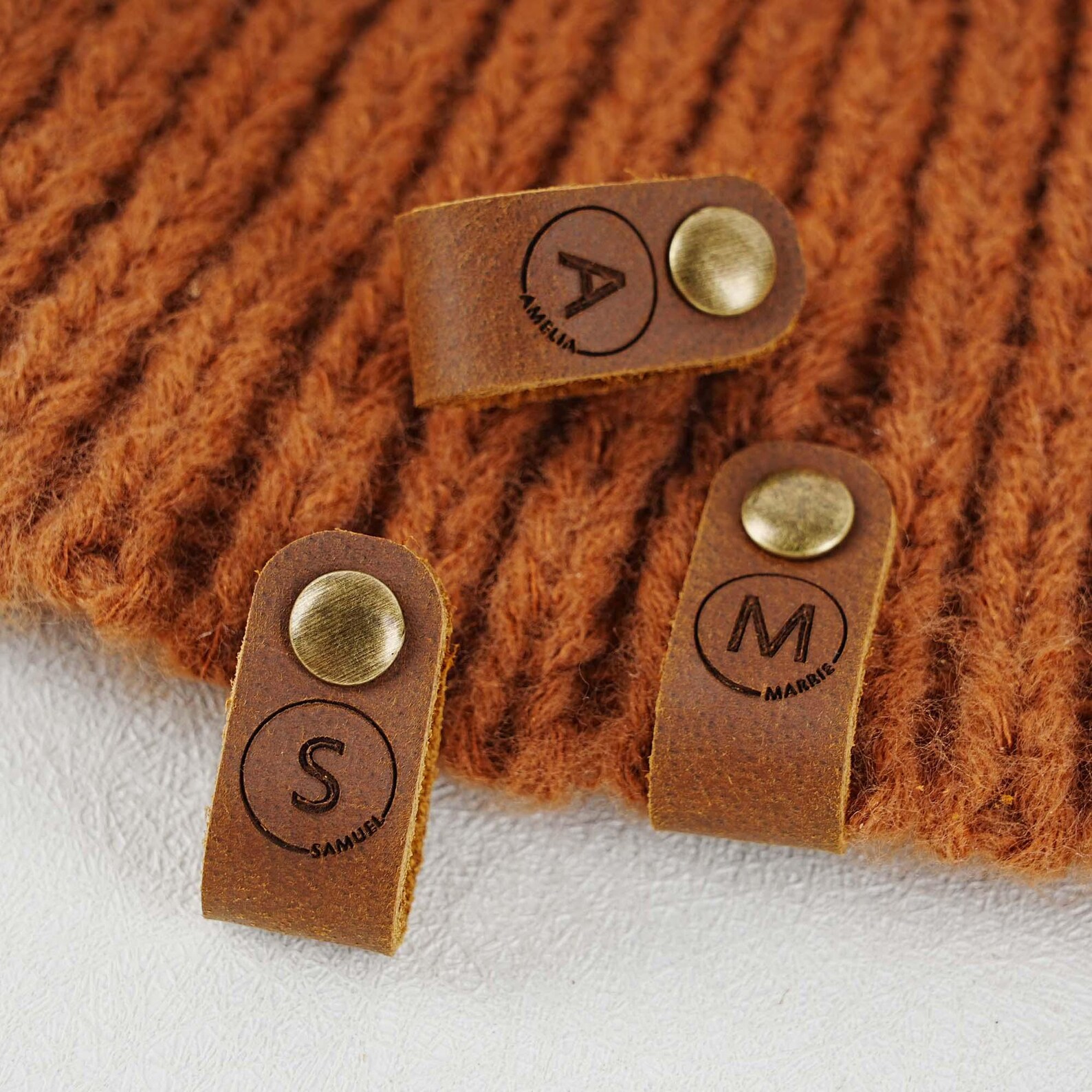 Personalized Letter Leather Label With Name, Custom Name Tag for ...