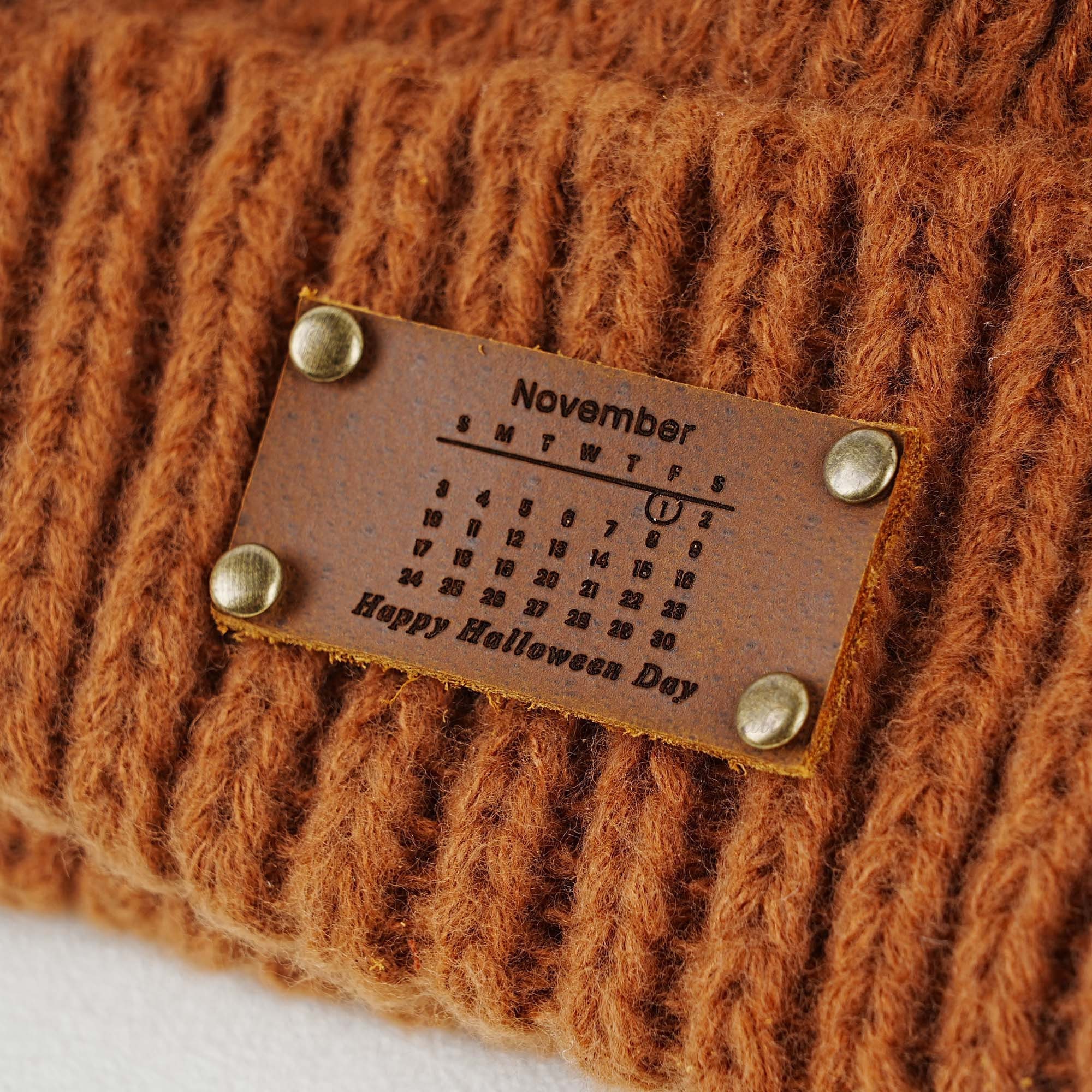 Personalized Calendar Leather Labels, Calendar Tag for Handmade Items ...