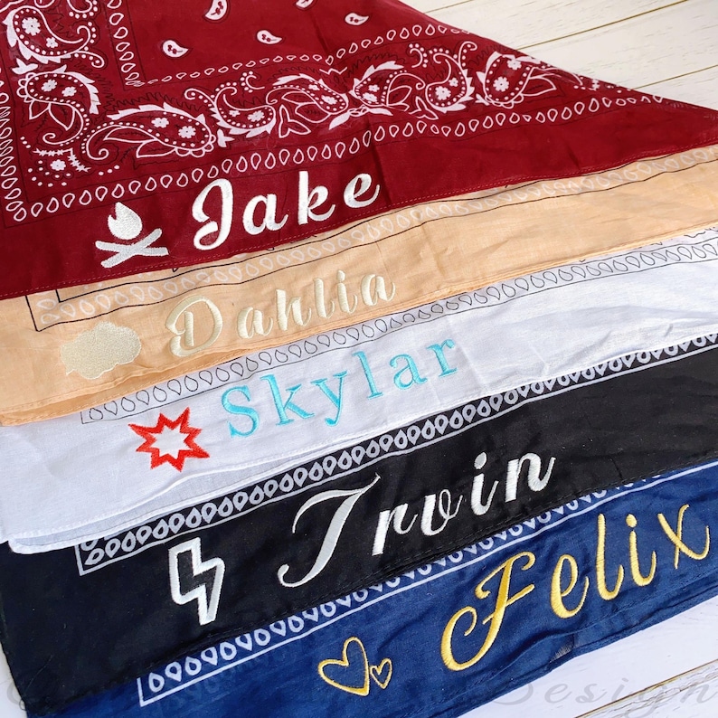 Custom Embroidered Name Bandana, Bandana for Bridesmaids, Bachelorette ...