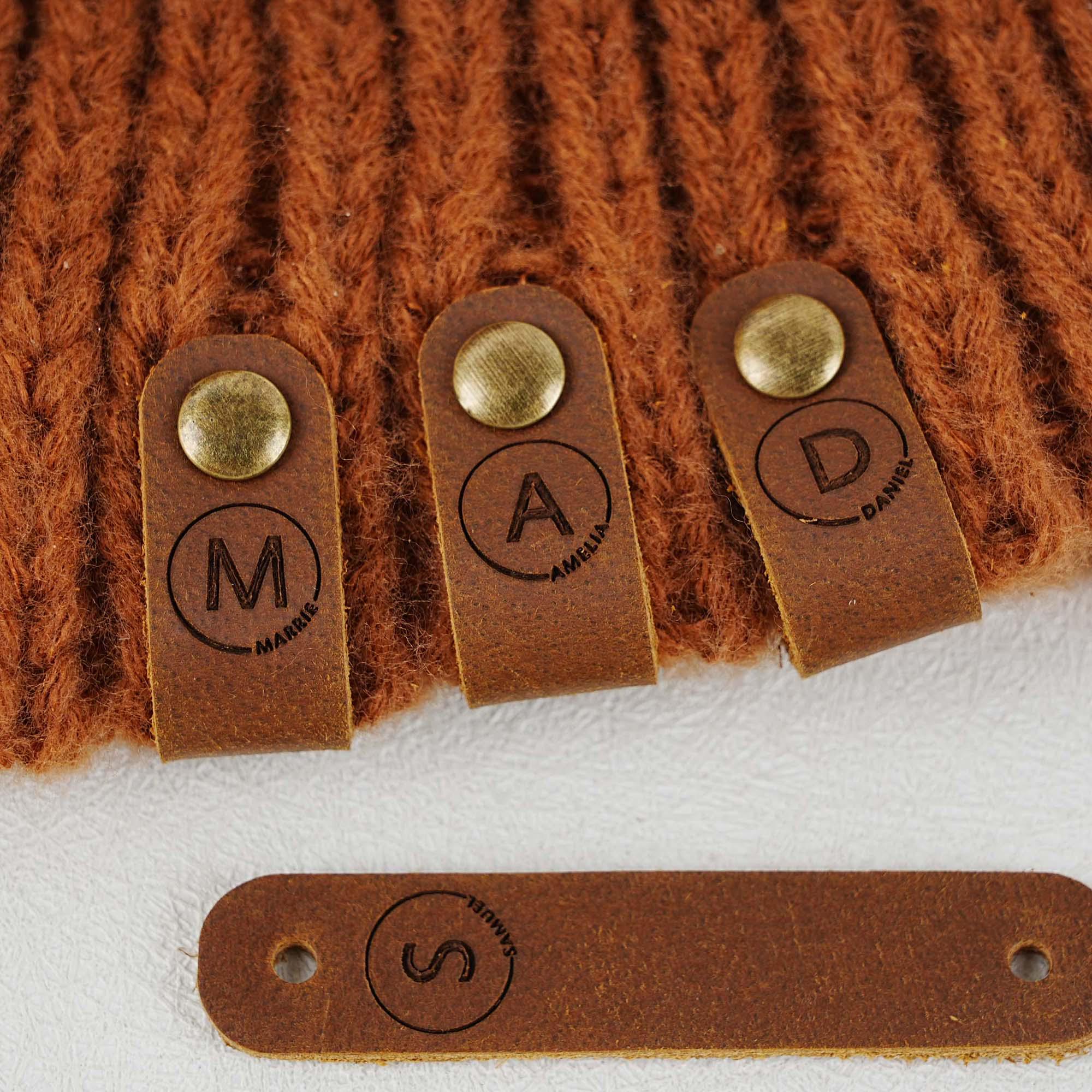 Personalized Letter Leather Label With Name, Custom Name Tag for ...