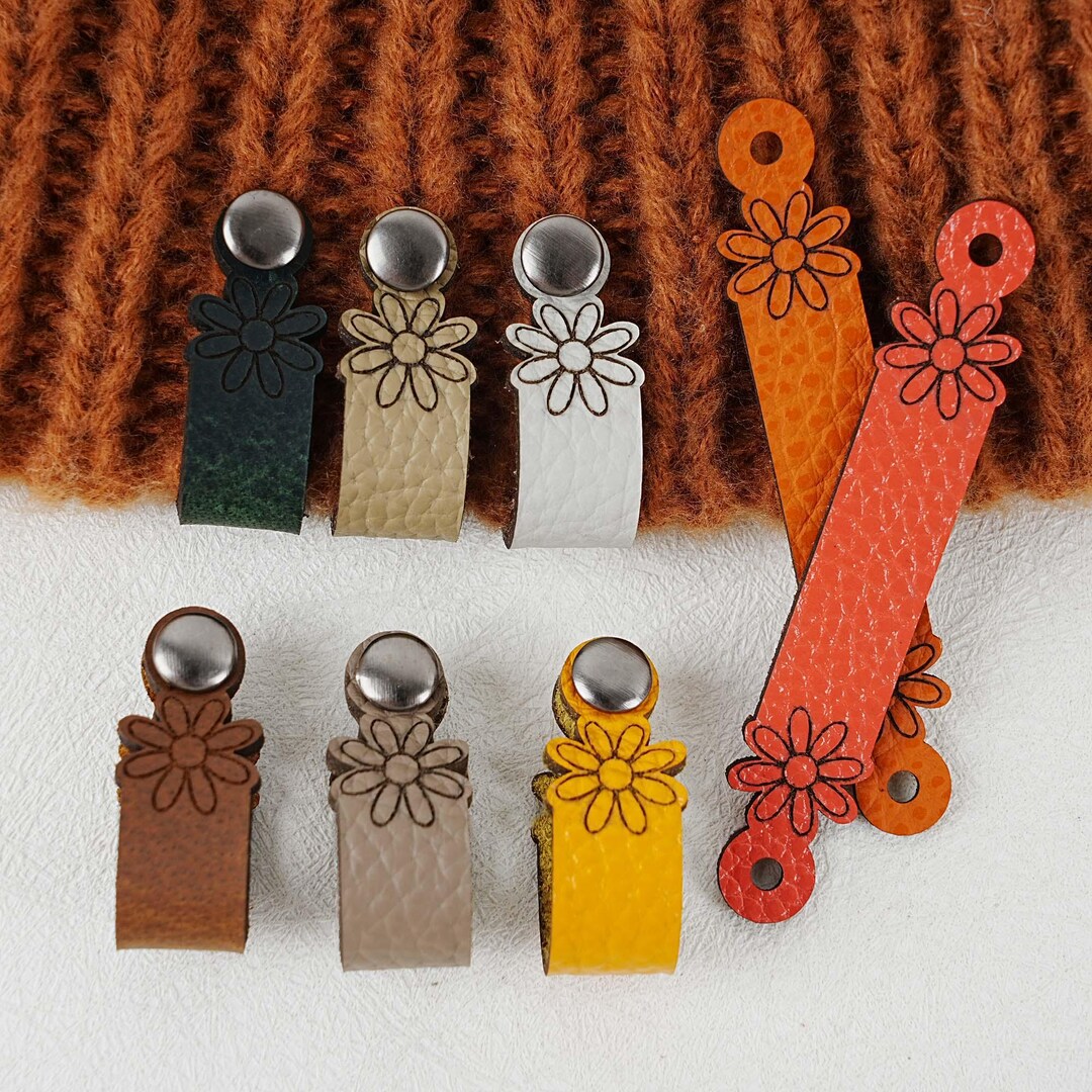 9 Color Leather Daisy Flower Labels, Cute Flower Rivet Labels, Handmade ...