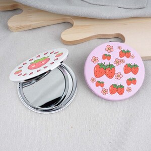 Cute Strawberry Pocket Mirror, Kawaii Compact Mirror for Girl, Woman ...