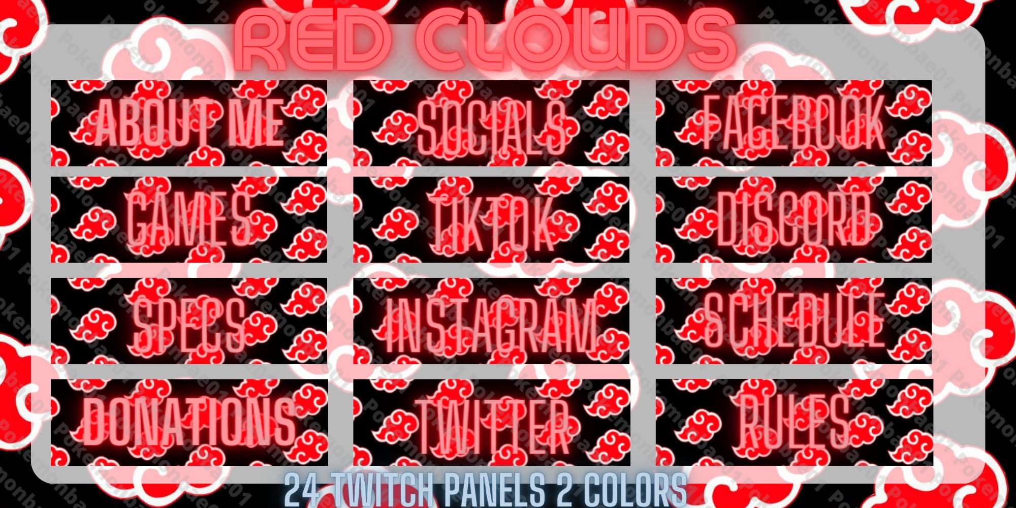 Red Cloud Twitch Panels - Etsy