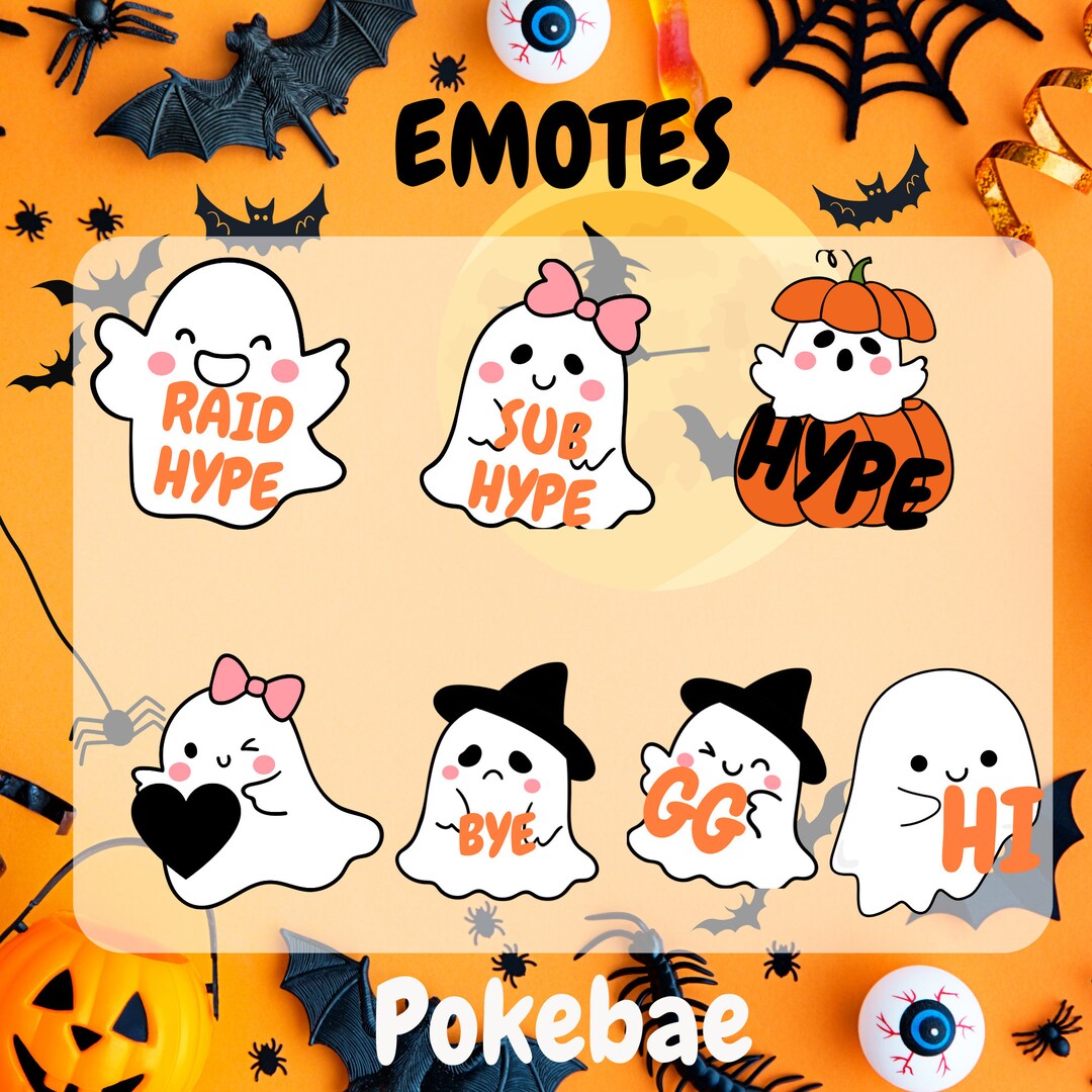 Cute Ghost Halloween Emotes - Etsy