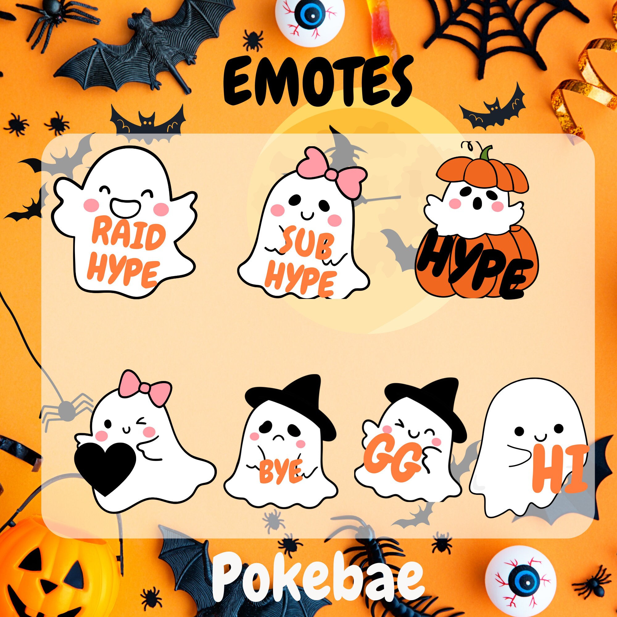 Cute Ghost Halloween Emotes - Etsy