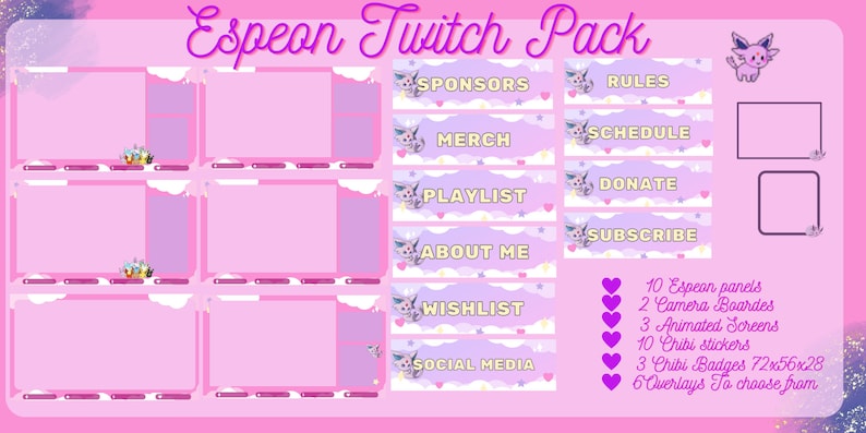 Espeon Twitch Pack - Etsy
