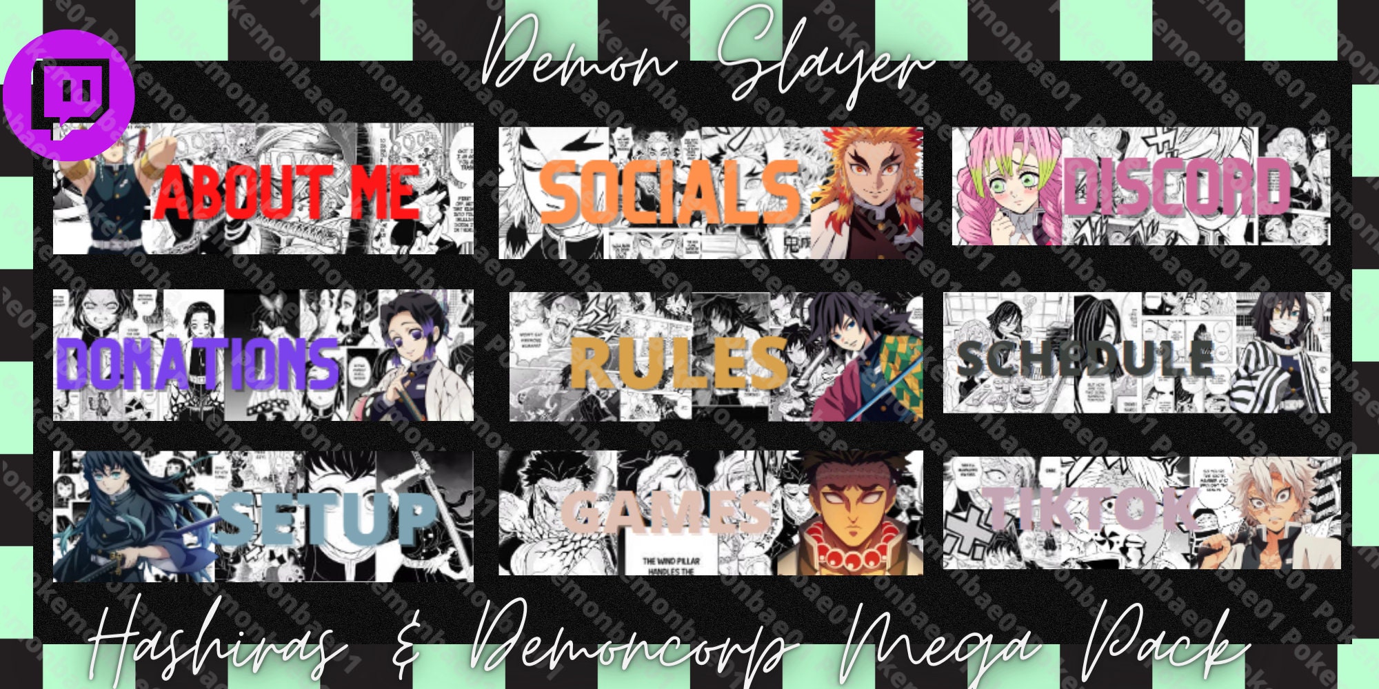 MEGA PACK!! Anime Twitch Panels 97!! - Etsy