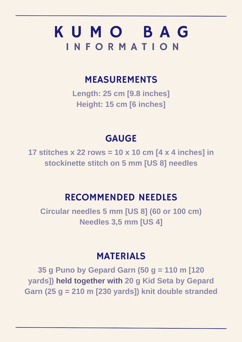 KUMO BAG · English Knitting Pattern - Etsy