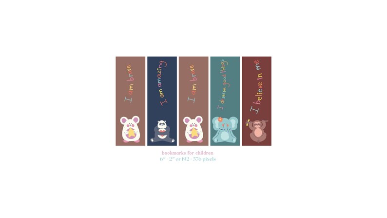 5 Printable Children Bookmarks, Daily Affirmation, Set of Bookmarks ...
