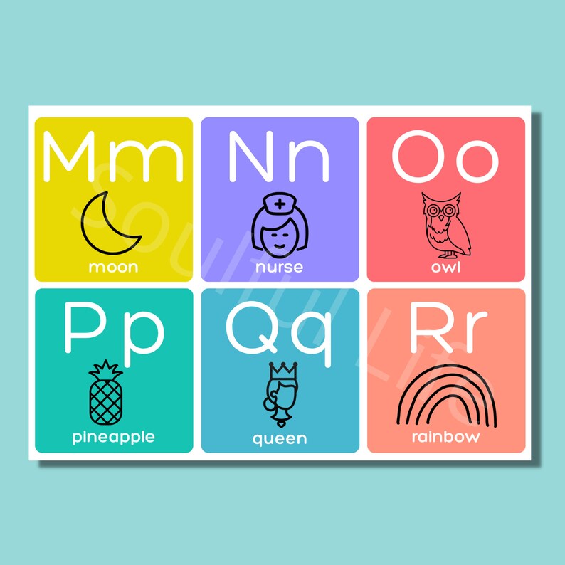 Simple Line Drawing Alphabet Flashcards - Etsy Canada