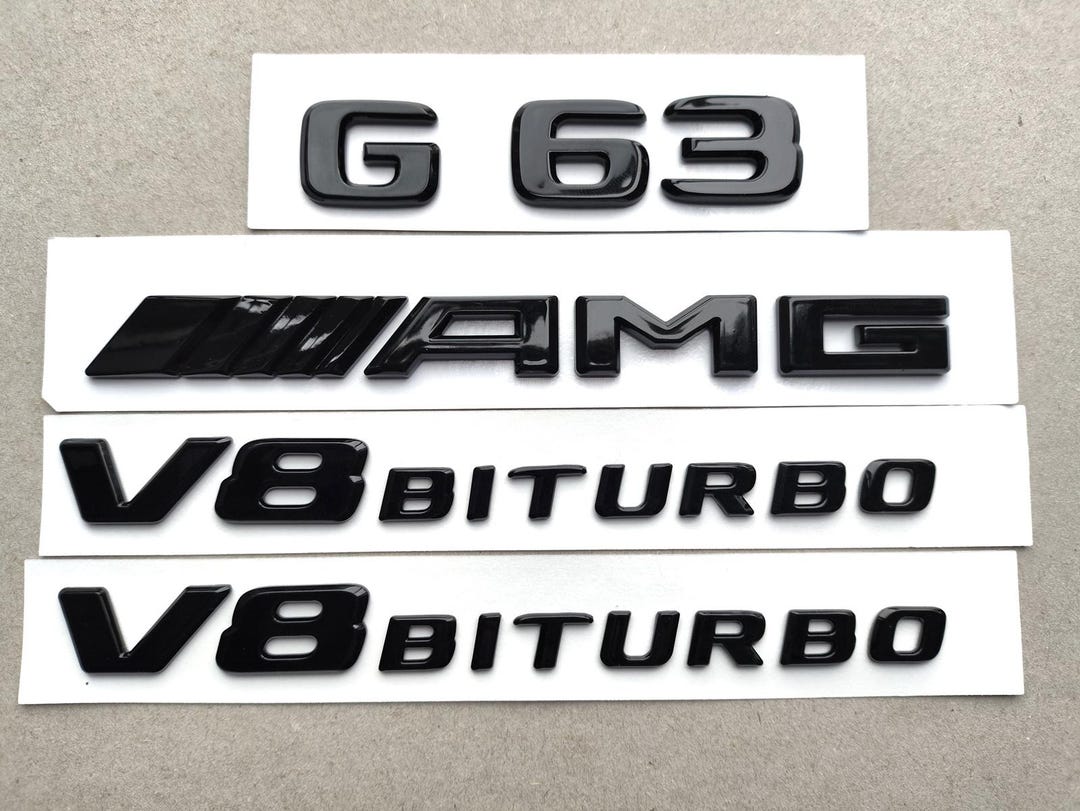 Mercedes-benz G-class G63 AMG Gloss Black Rear Boot Badges V8 Bi-turbo ...