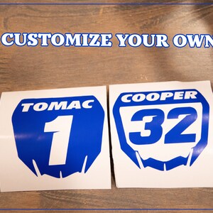 Motocross Mini Number Plate Stickers / New Yamaha Plate Design - Etsy