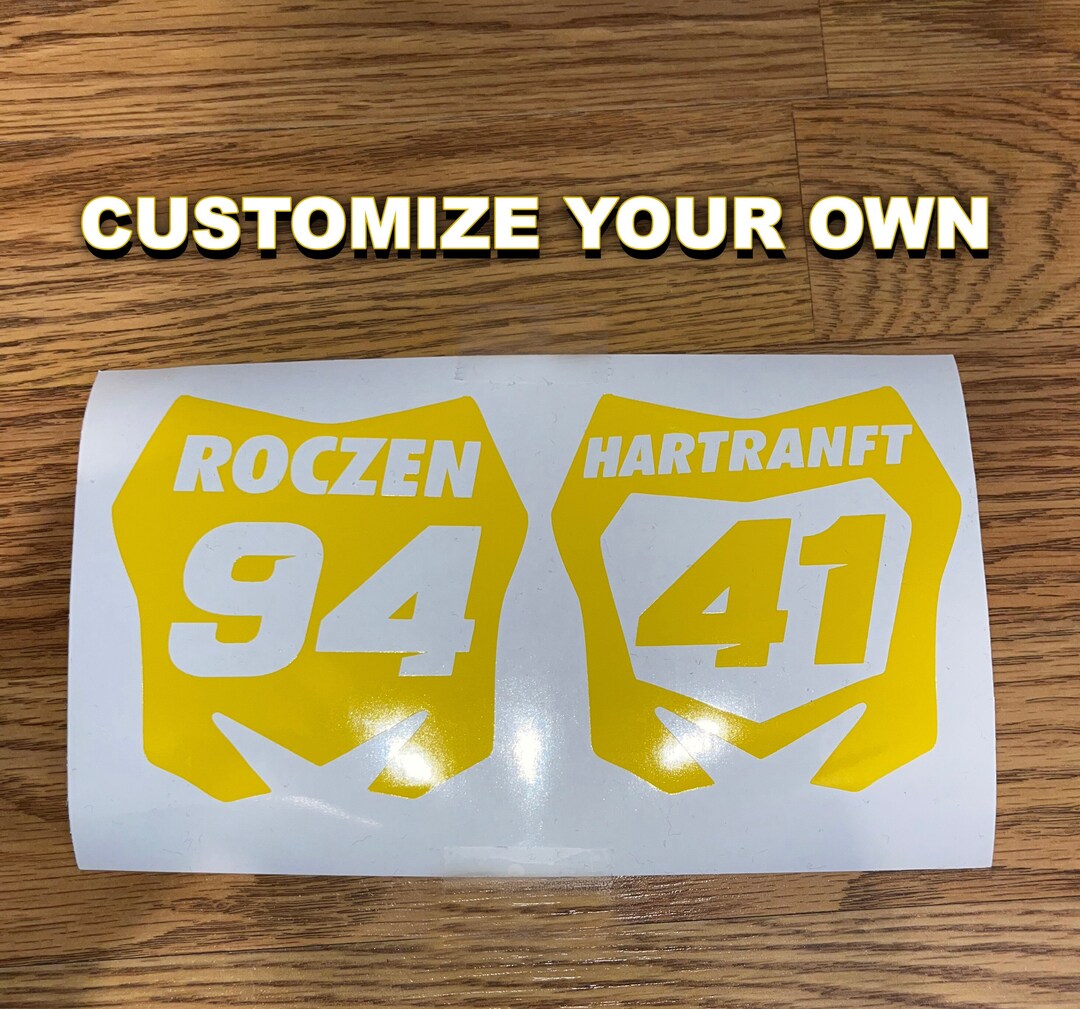 Motocross Mini Number Plate Stickers / New Suzuki Plate Design - Etsy
