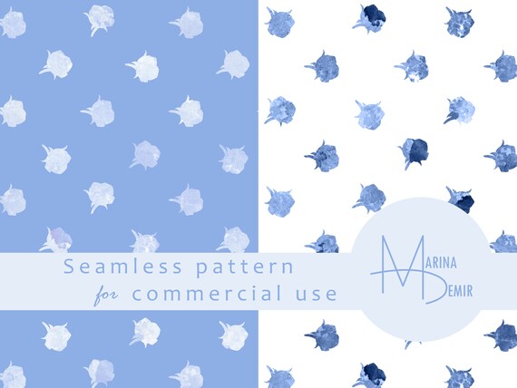 Watercolor Texture Roses Dotes / Floral Seamless Pattern/ - Etsy