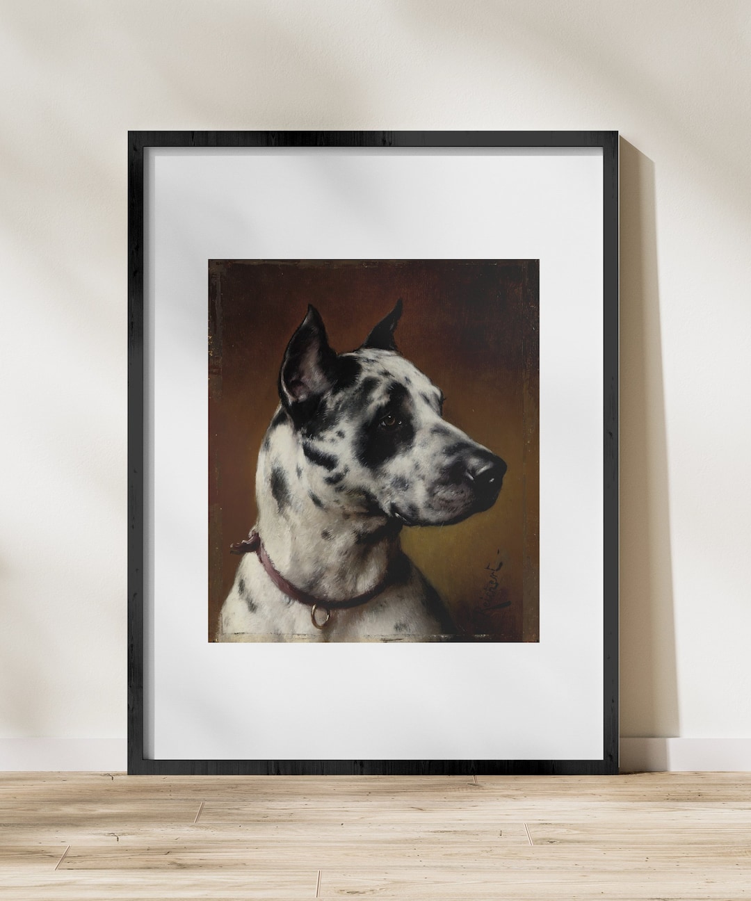 Great Dane Portrait Digital Print, Classic Dog Wall Art, Vintage ...