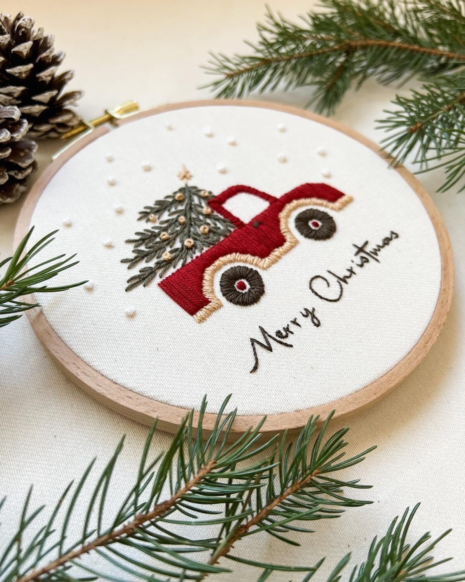 Weihnachtstruck mit Baum Stickmuster PDF Stickmuster - Etsy.de
