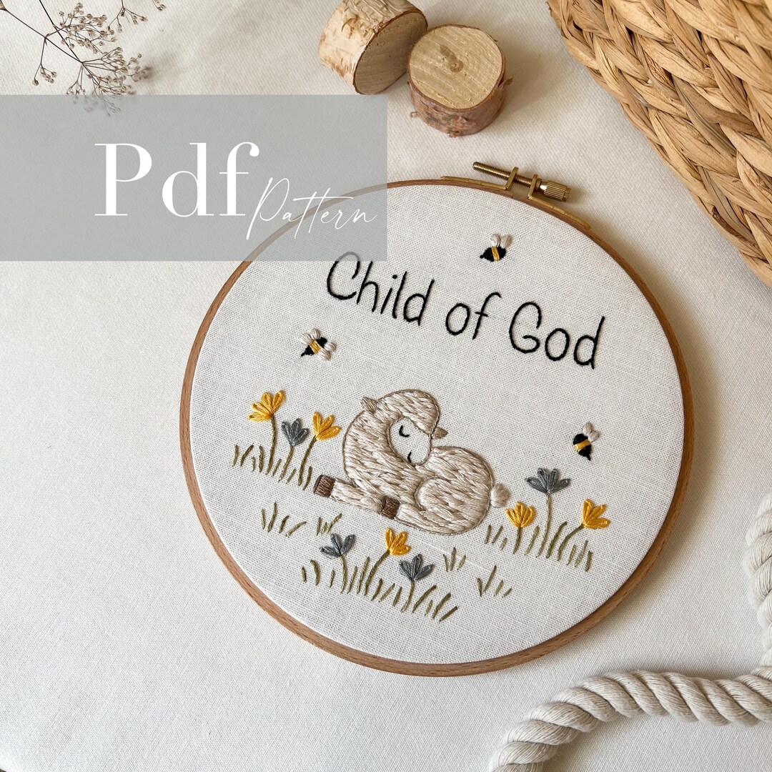 Lamb Embroidery Pattern PDF | Child of God Embroidery | Christian ...