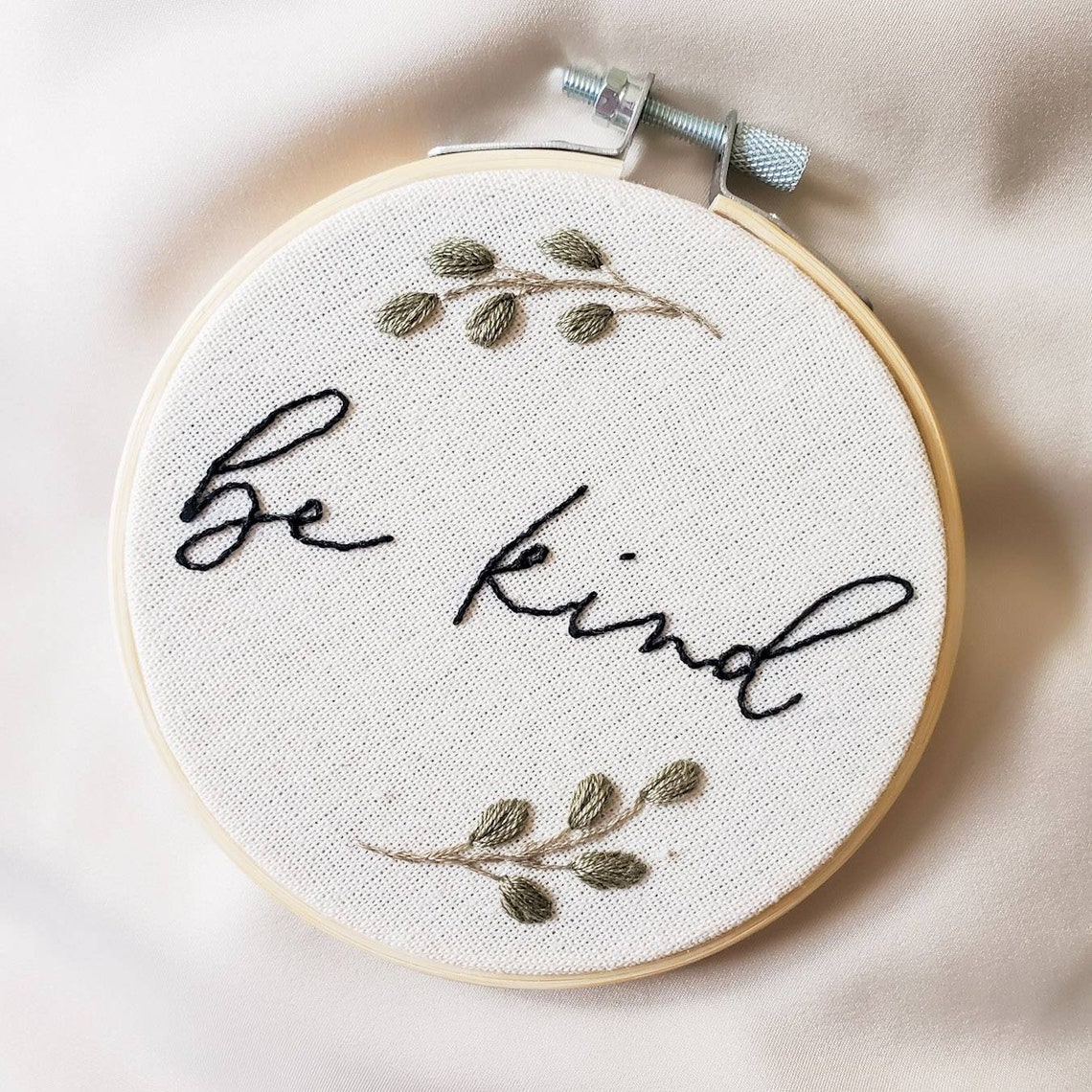 BE KIND Embroidery Hoop Art Inspirational Text Minimalist - Etsy