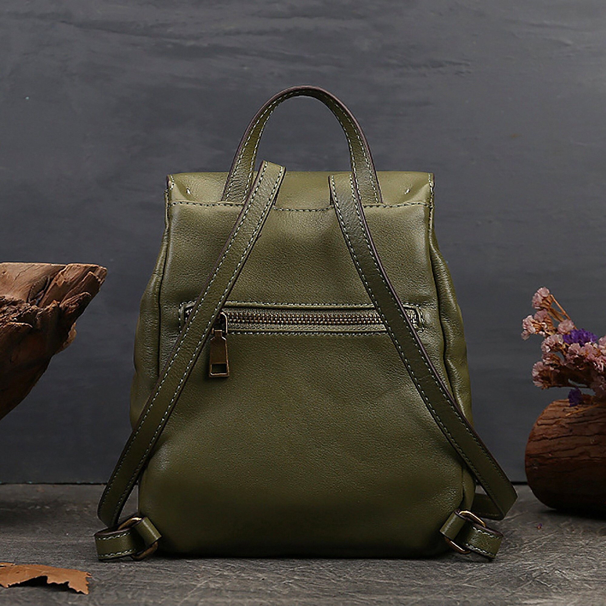 Backpacks Vintage Genuine Leather Ladies Small Backpack Simple - Etsy