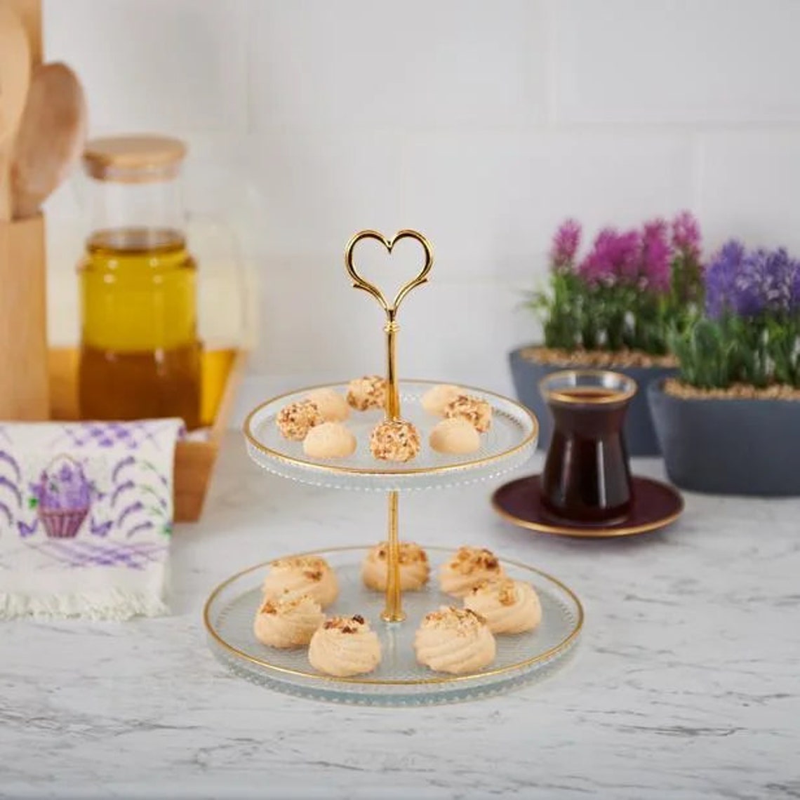 Harmony Tiered Cookie Display Stand Elegant Transparent Design for ...