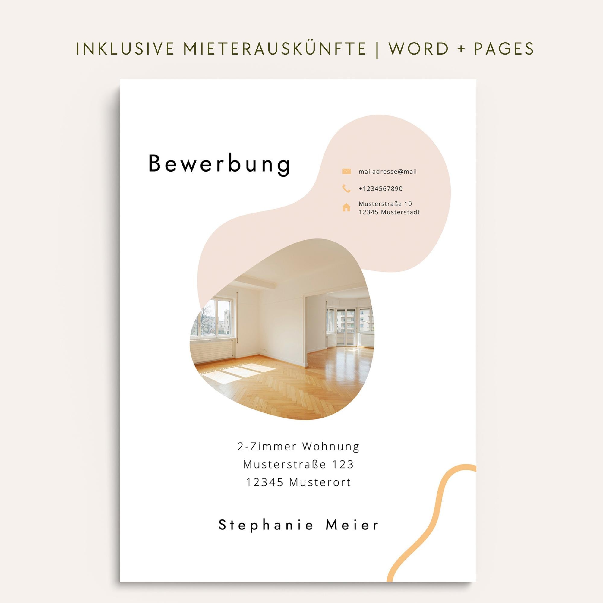 Wohnungsbewerbung Single Bewerbungsvorlage Deutsch Word Vorlage ...