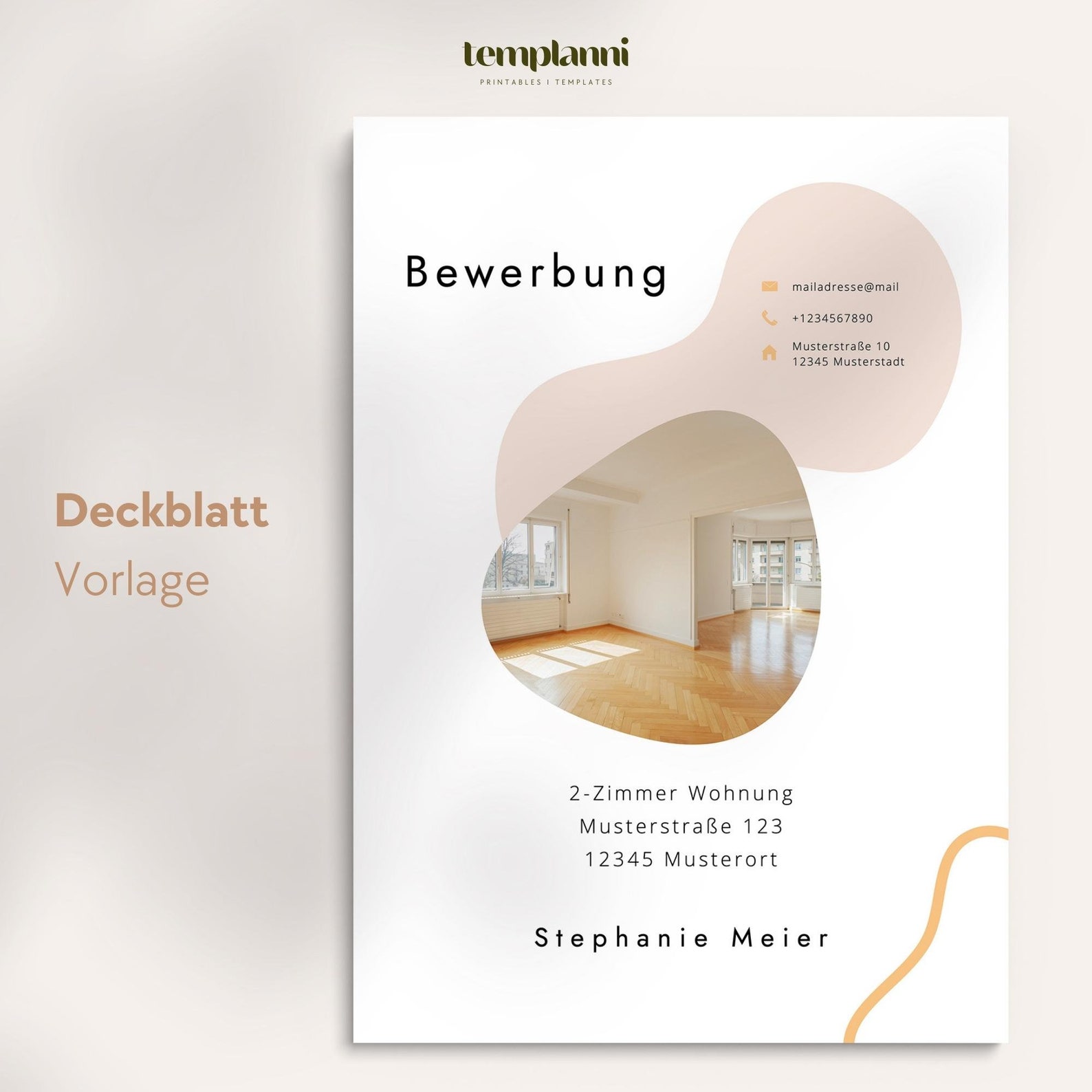 Wohnungsbewerbung Single Bewerbungsvorlage Deutsch Word Vorlage ...