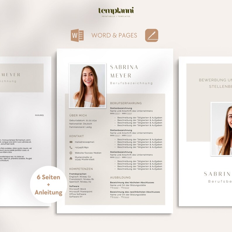 Bewerbungsvorlage Word Lebenslauf Vorlage Deutsch Bewerbungsvorlage ...