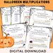 60 Maths Multiplication Practice Worksheets, Halloween Printables ...
