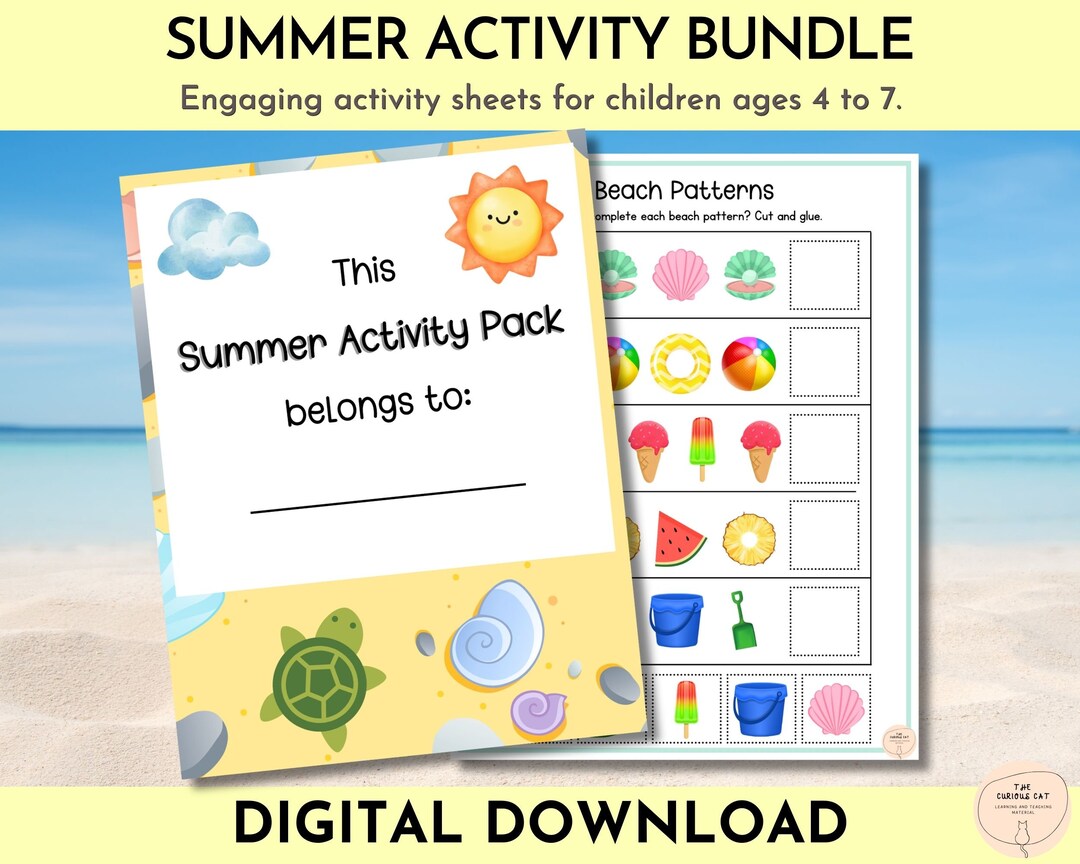 Summer Printable Activity Bundle, Summer Kids Activities, Kids ...
